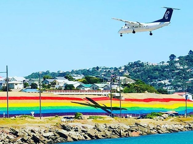 Wellington.Scoop » A rainbow on the runway at the airport